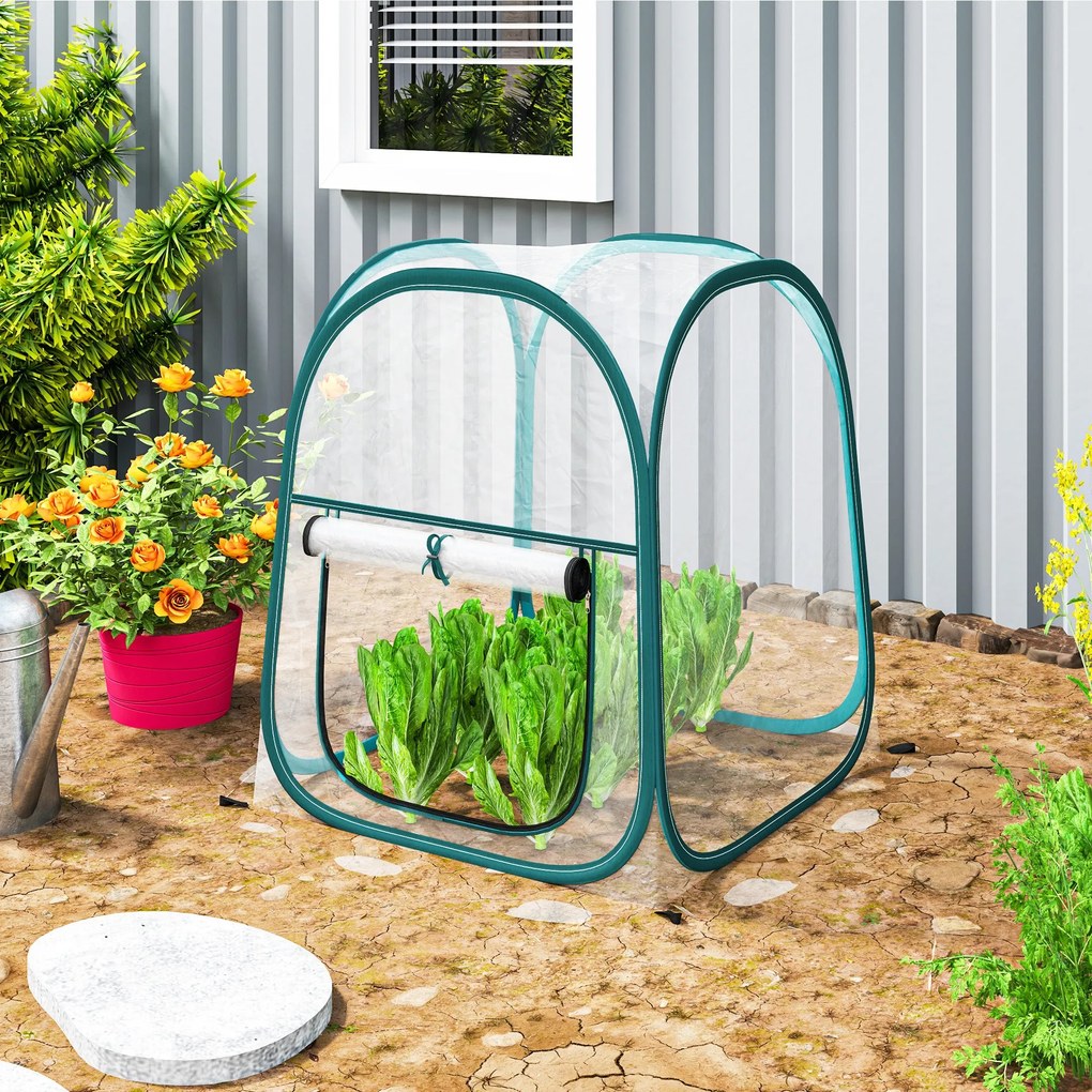 Outsunny Mini Zahradní Skleník, Mini Transparentní PVC Pop-Up Skleník, Zimní Stan pro Vnitřní nebo Venkovní Použití, pro Zeleninu, Rostliny, Květiny,…