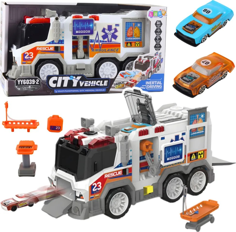 LEAN Toys Městská ambulance – sanitka se světly a zvuky