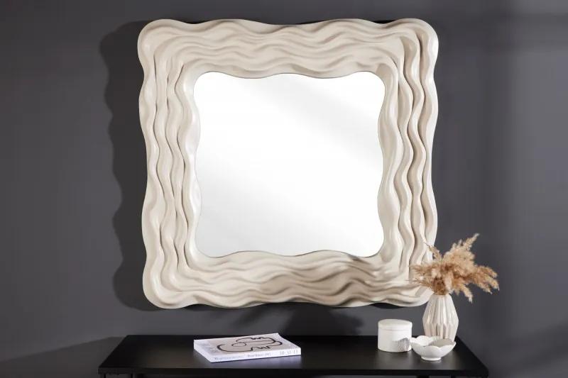 Noble Home Béžové nástěnné zrcadlo Wave