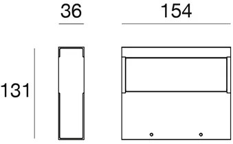Linea Light CA040DBBWDI Regolo V2 160 Bi, černé nástěnné svítidlo, LED 17W 3000K, šířka 15,4cm