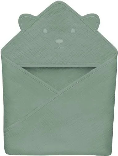 Dětská osuška lionelo muslin hooded towel green forest
