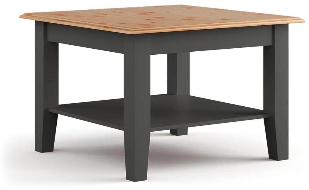 Konferenční stolek malý, borovice, barva grafit - přírodní borovice, kolekce Belluno Elegante