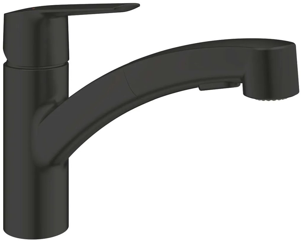 Grohe QuickFix Start - Dřezová baterie s výsuvnou sprškou, matná černá 303072431
