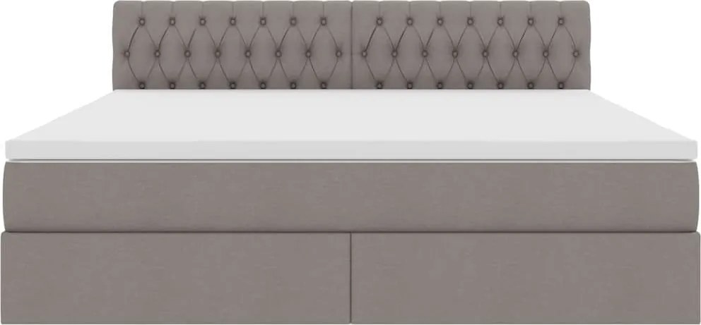Postel s úložným prostorem a matrací Taupe 160 x 200 cm Samet 3370584