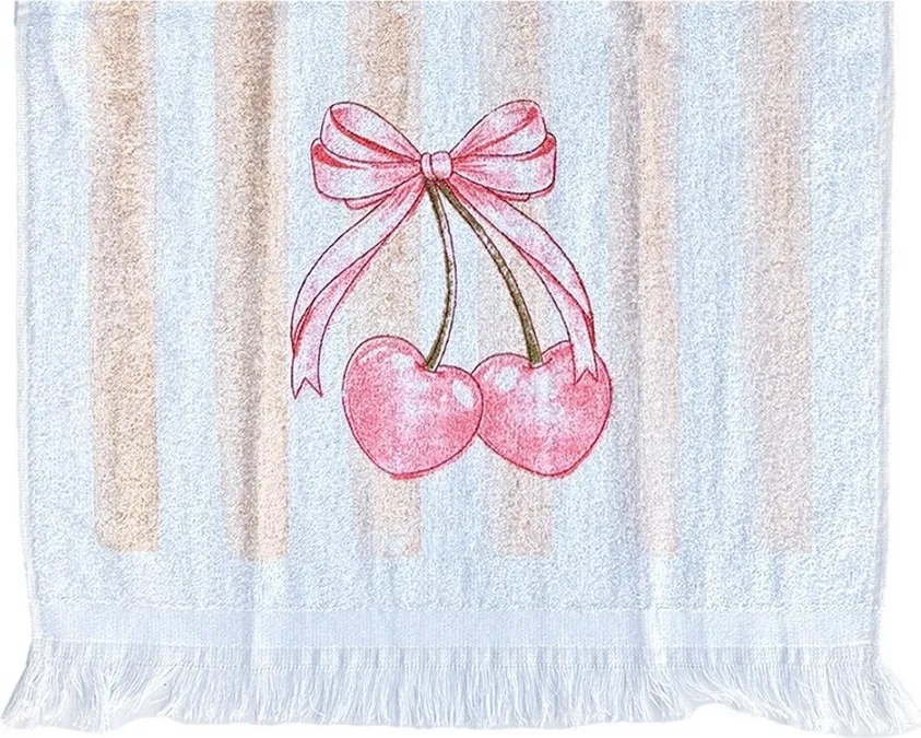 Kuchyňský froté ručník s motivem třešní - 40*66 cm