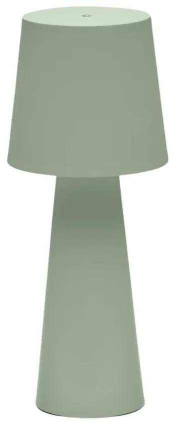OnaDnes -20% Mátově zelená kovová zahradní stolní LED lampa Kave Home Arenys M
