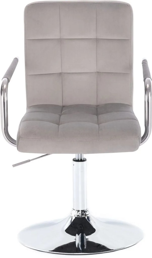 LuxuryForm DESIGN Otočná židle VERONA VELUR na stříbrném talíři - světle šedá