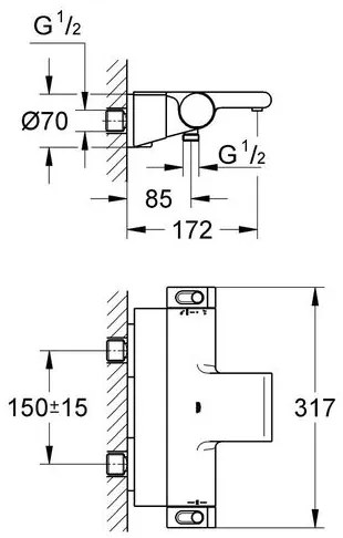 Grohe Grohtherm 2000 Termostatická vanová baterie 34464001