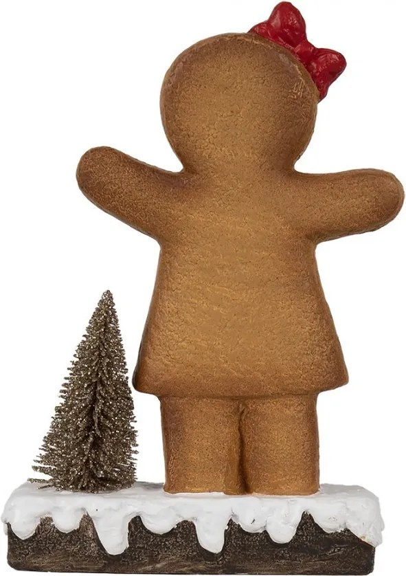 Hnědá vánoční dekorace holčička Perníček Gingerbread - 15*7*21 cm