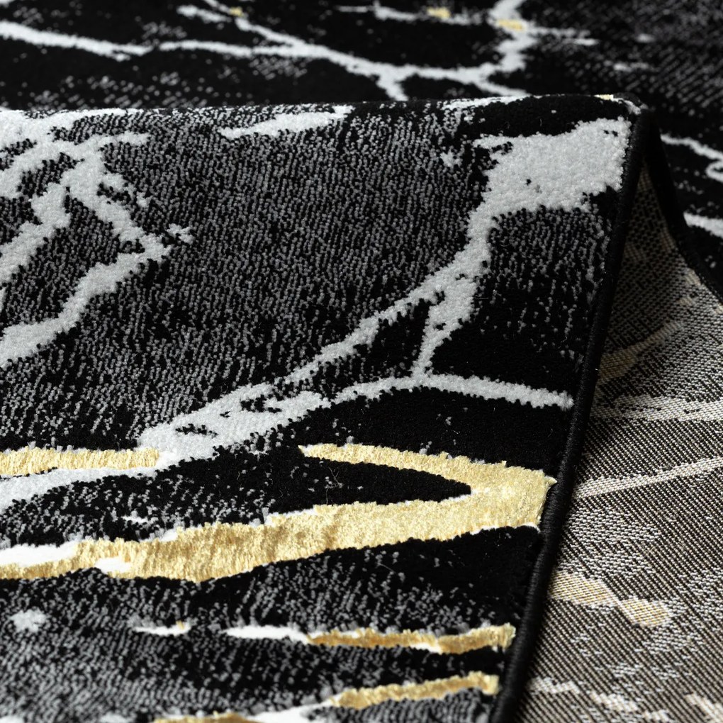 Dywany Łuszczów, Kusový koberec Allure 1963 black/gold, 200x290, černá, kancelář