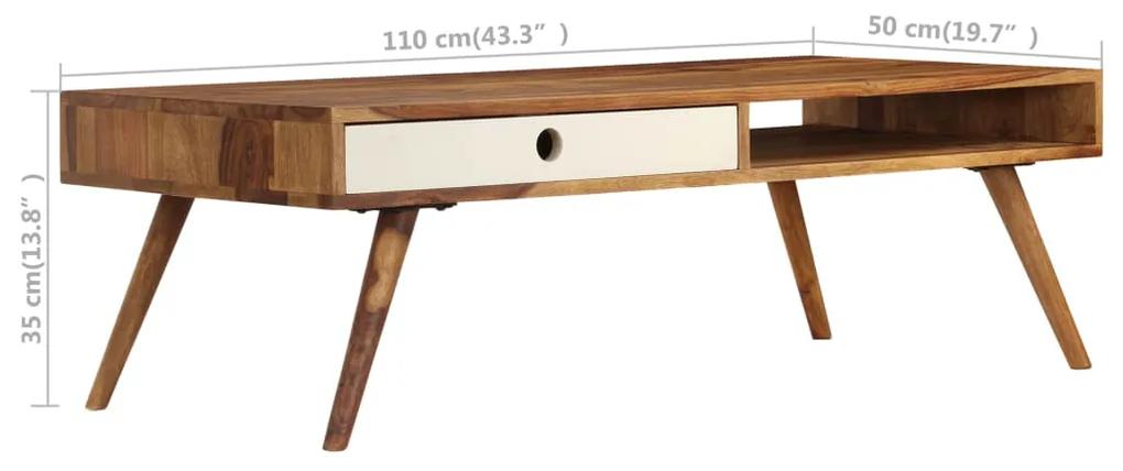 vidaXL Konferenční stolek z masivního sheeshamu 110 x 50 x 35 cm