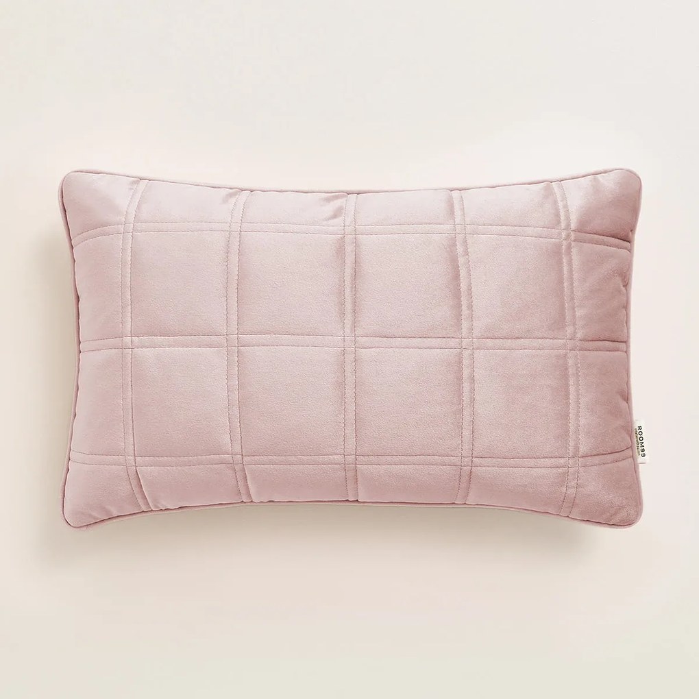 Room99 Dekorační povlak na polštář Colette Velvet Prošívané Kostky Barva: Růžová, Velikost: 30 x 50 cm