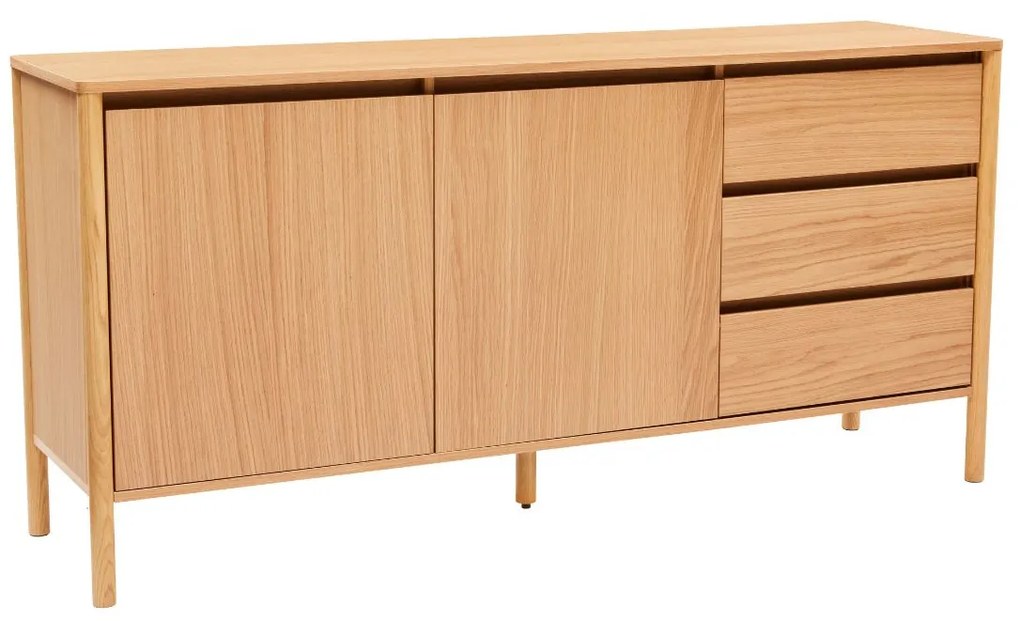 Komoda Blair 160 cm, přírodní dub, 3 zásuvky a skříňka