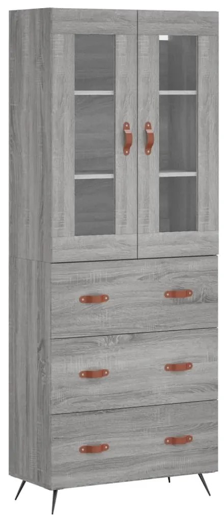 Skříň highboard šedá sonoma 69,5 x 34 x 180 cm kompozitní dřevo - Default Title