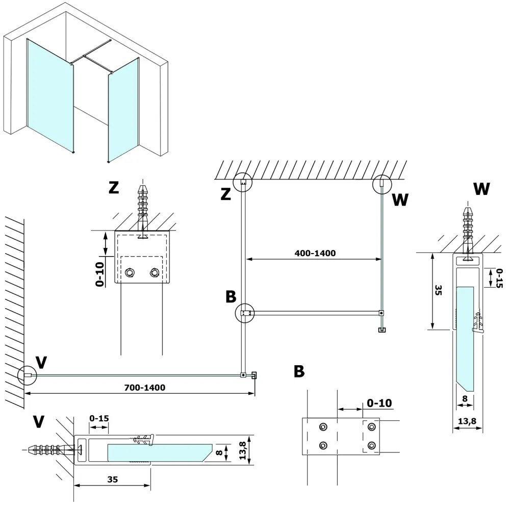 Gelco VARIO sklo nordic 900x2000mm GX1590