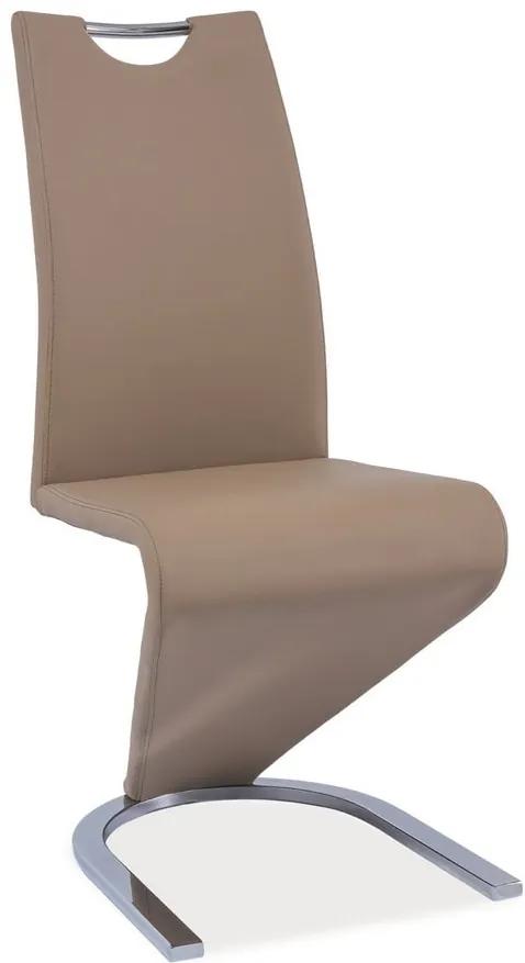Jídelní čalouněná židle H-090 tmavě béžová/chrom
