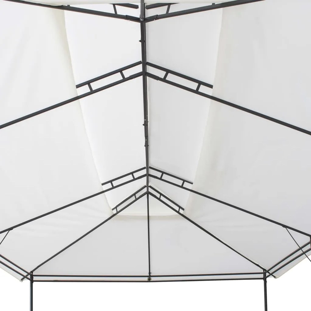 Zahradní Altán Se Závěsy 600 X 298 X 270 Cm Bílý 180 G/M²