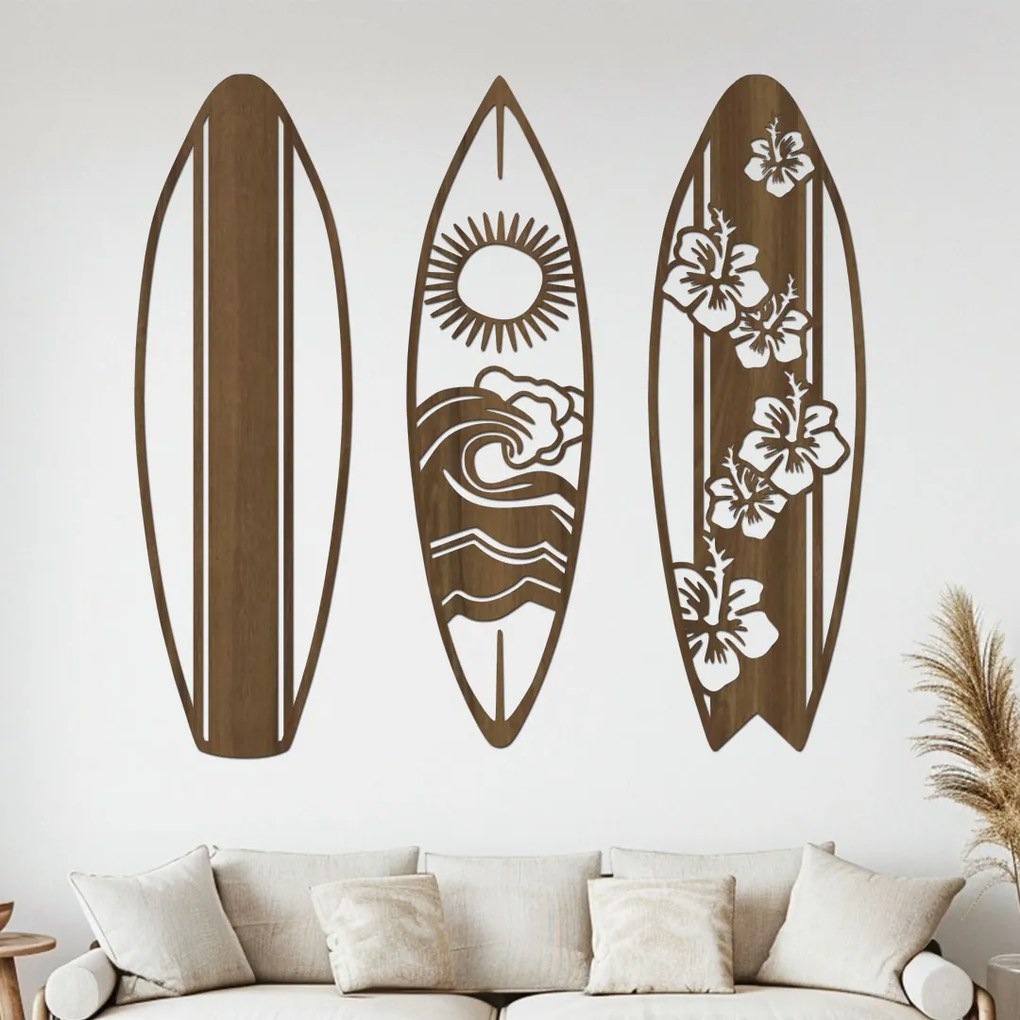 dřevo života Dřevěný obraz SURF ALOHA Zvolte barvu dekoru: Ořech, Rozměry (cm): 147x140