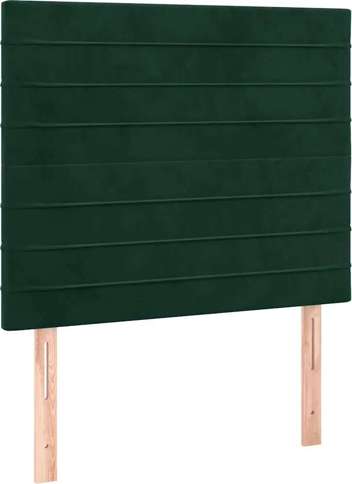 Box spring postel s matrací tmavě zelená 90x200 cm samet 3137884