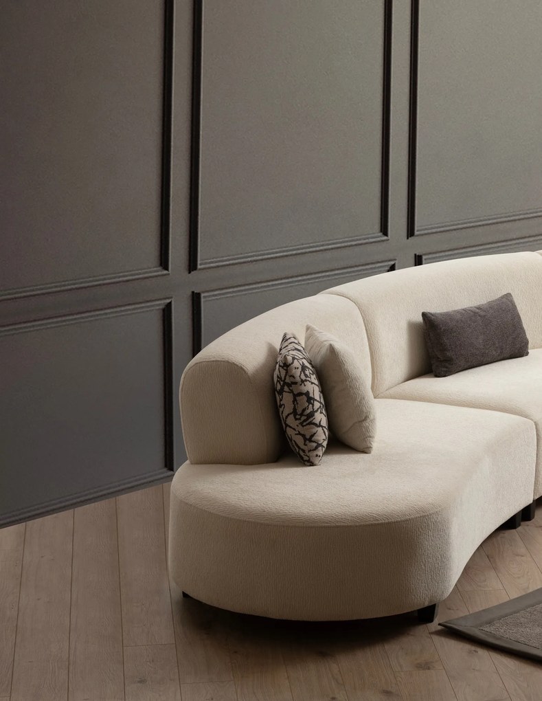 Atelier del Sofa Rohová sedací souprava Pars Cream (L1 + 01 + 1R) - Corner, Krémová