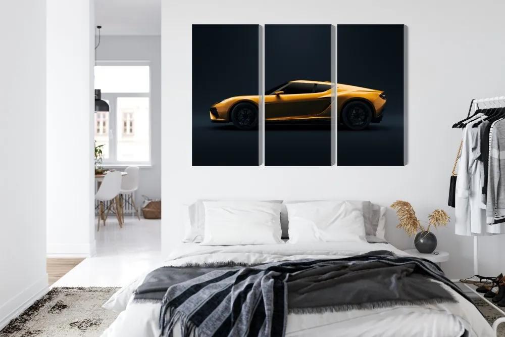 Vícedílný obraz Žluté 3D Sportovní Auto Nedostatek Nedostatek Plátno Canvas 180x120