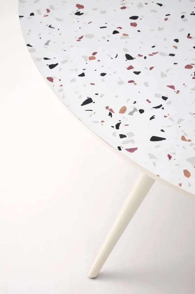 Jídelní stůl Aramis 120 cm terrazzo bílý