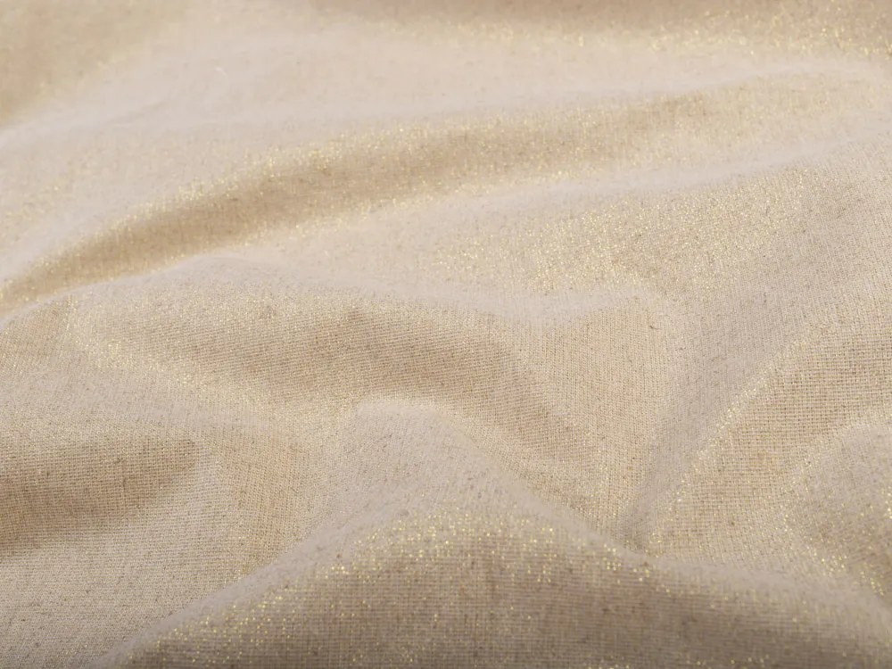 Biante Dekorační oválný ubrus Leona LN-161 Béžový/zlatý třpytivý 120x180 cm
