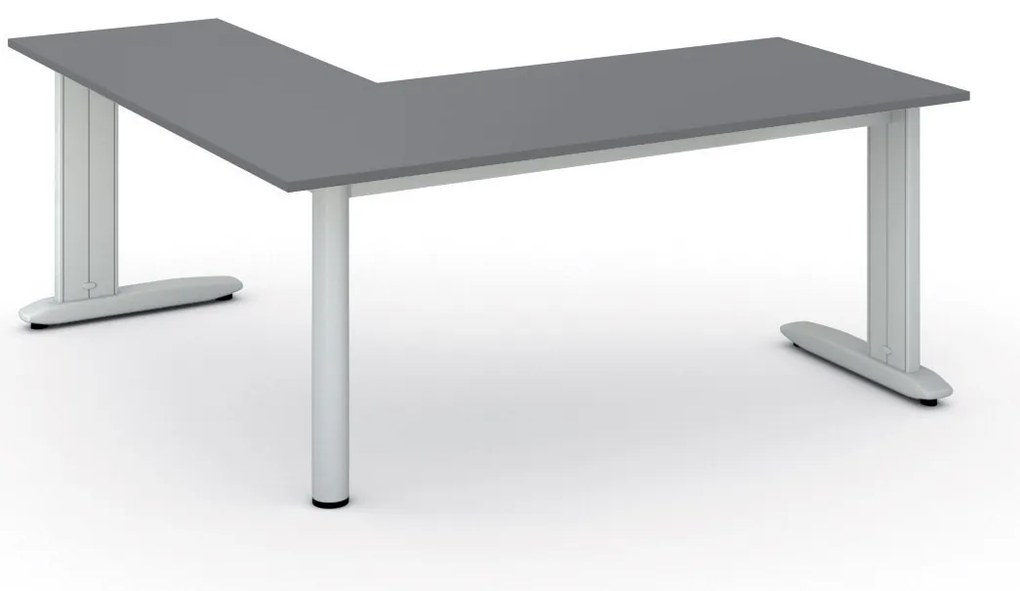 Rohový kancelářský stůl PRIMO FLEXIBLE, 180x180 cm, grafit