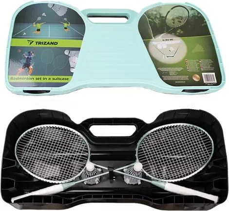 Badmintonová sada 4v1 – síť, 2 rakety, míčky, kufr