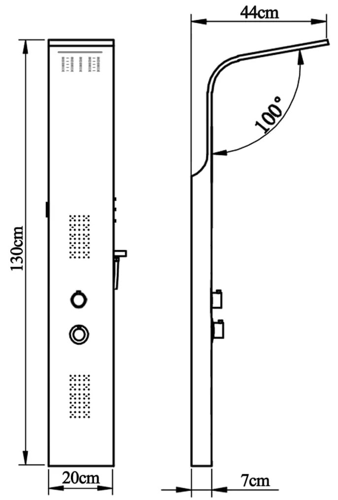 vidaXL Marketos Sprchový panel set nerezová ocel zaoblený
