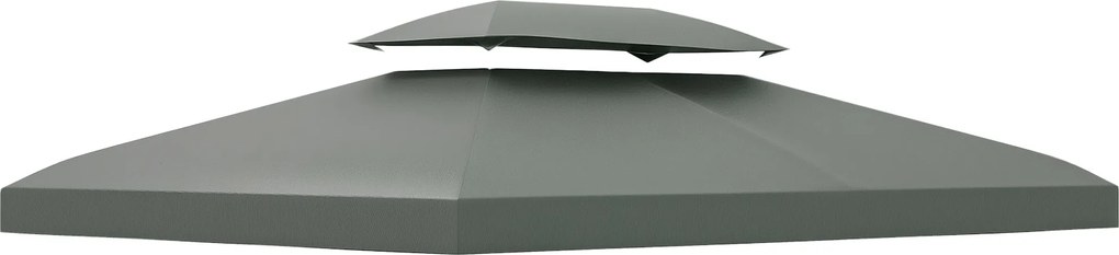 Náhradní střecha Outsunny pro kovový pavilon 3x4m, voděodolná střecha s dvojitou vrstvou, náhradní potah pro zahradní pavilon, party stan, altán, poly