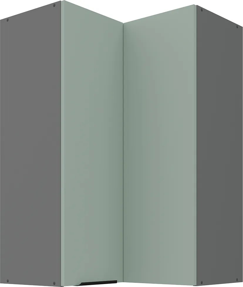 ARIA sa | horní kuchyňská skříňka 60x60 GN-90 2F (90°) rohová s policemi | VYSOKÁ | 60x60 cm | antracit/aquamarine
