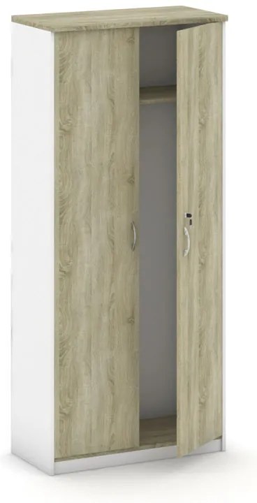 Šatní skříň s výsuvem MIRELLI, 800 x 400 x 1800 mm, bílá/dub sonoma
