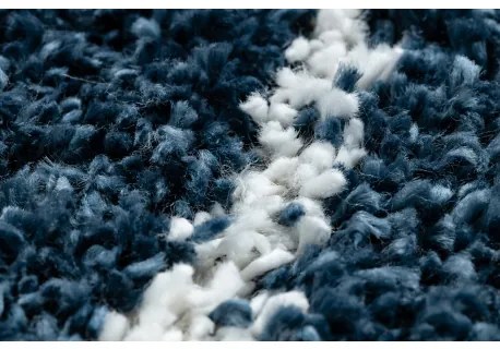 koberec UNION 4080 Pruhy modrý / krém střapce, Maroko Shaggy velikost 200x290 cm | krásné koberce cz