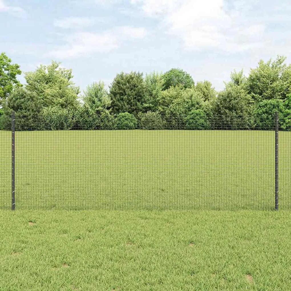 Svařovaná drátěná plotovina s tyčkami 50 x 0,8 m Šedá Síťovina 3336630