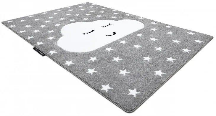 Dywany Łuszczów, Dětský kusový koberec Petit Cloud stars grey, 140x190, šedá, dětský pokoj