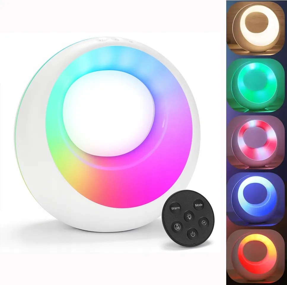 Lampička Noční Lampa Svítící Rgb Dálkový Ovladač Led