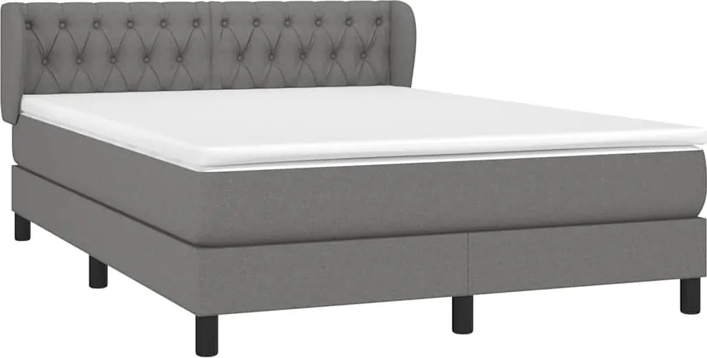 Box spring postel s matrací tmavě šedá 140x200 cm textil 3126486