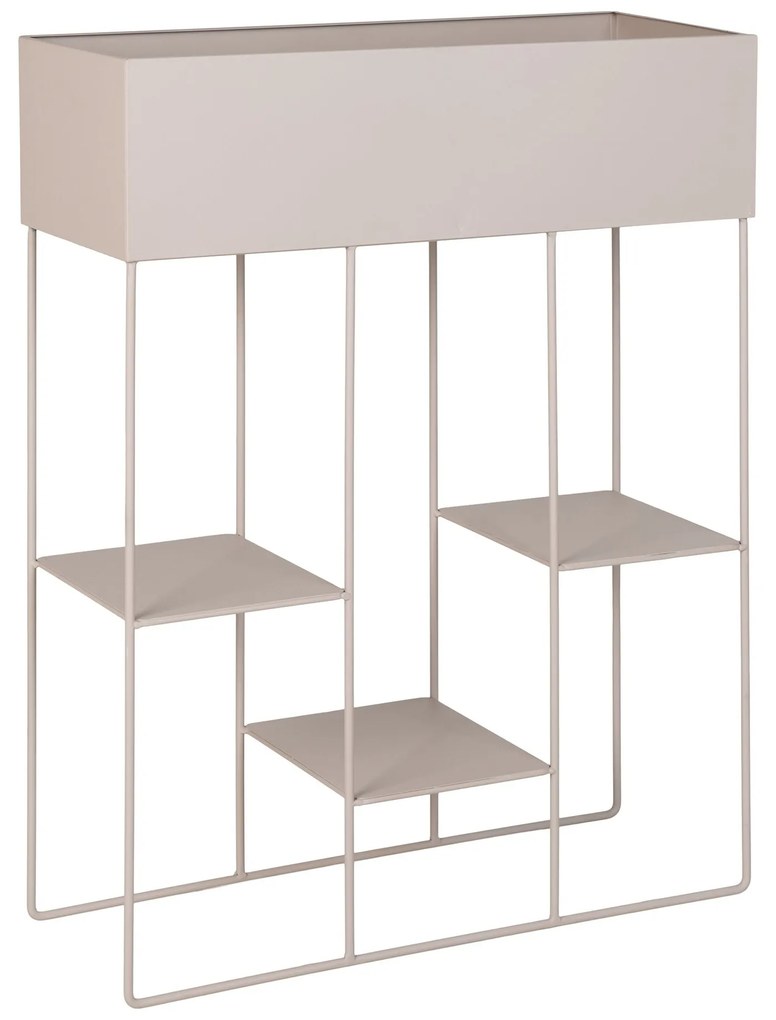 House Nordic Kovový květináč s poličkami RABO béžový 25x60x80 cm 9201010