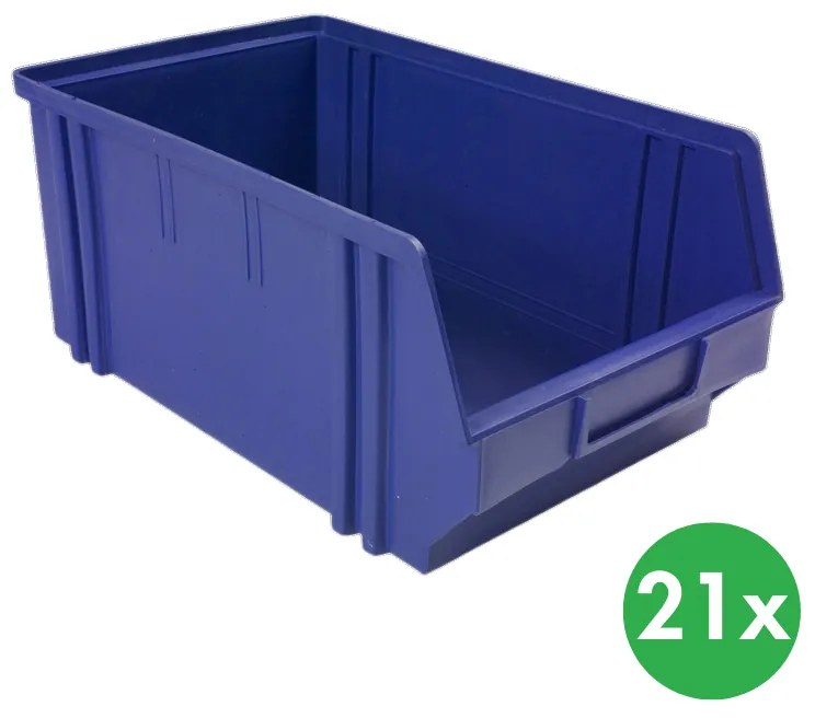Plastové boxy BASIC, 205 x 335 x 149 mm, 21 ks, modré