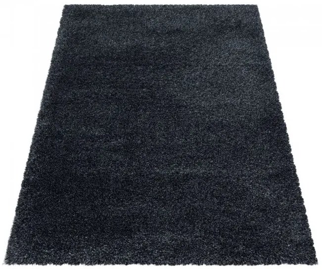Vopi | Kusový koberec Fluffy shaggy 3500 antraciet - Kruh průměr 80 cm