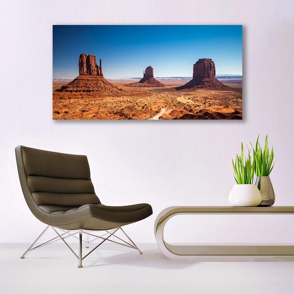 akrylový obraz Poušť Hory Krajina 120x60 cm