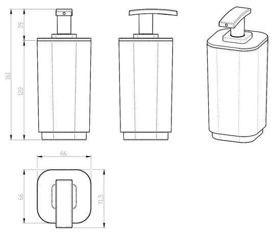 Aqualine Seventy Dávkovač mýdla na postavení 250 ml, bílá 638222