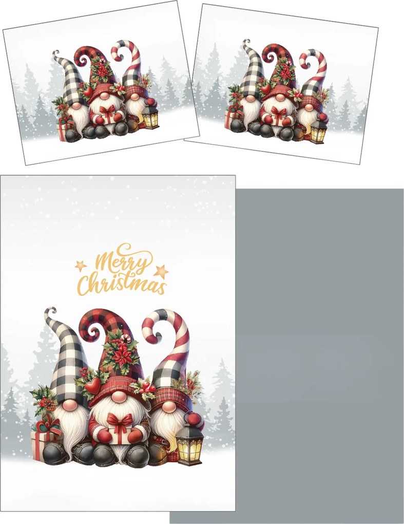 3D povlečení z mikrovlákna TRIO GNOMES barevné Rozměr povlečení: 2 ks 70 x 90 cm | 140 x 200 cm