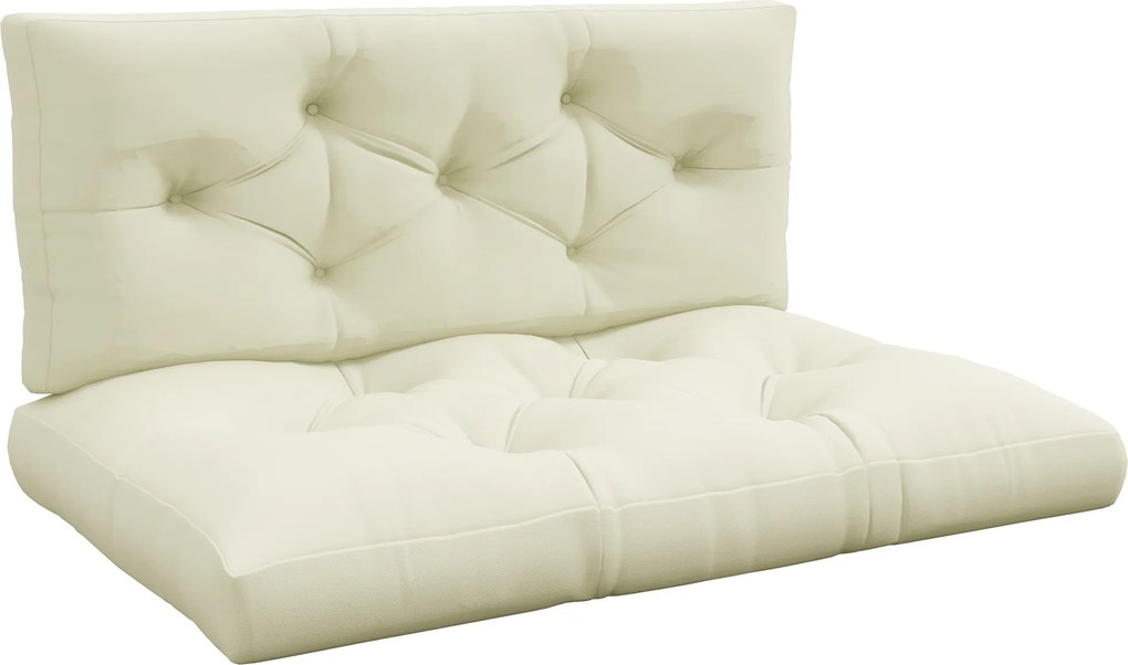 Outsunny Sada 2 sedacích a opěrných polštářů pro zahradní lavici, loveseat, 2-místnou paletovou pohovku Vysoký komfort rozměry 120D x 80Š x 12V cm Po…