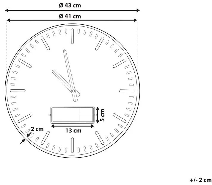 Nástěnné hodiny ø 43 cm hnědo-zlaté BRUGG Beliani