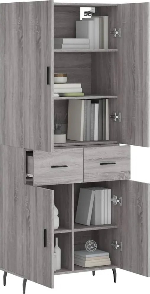 Skříň highboard šedá sonoma 69,5 x 34 x 180 cm kompozitní dřevo 3198167