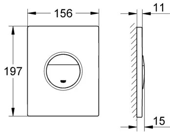 GROHE 38765000 - Splachovací tlačítko NOVA COSMOPOLITAN 156 × 197 mm chrom