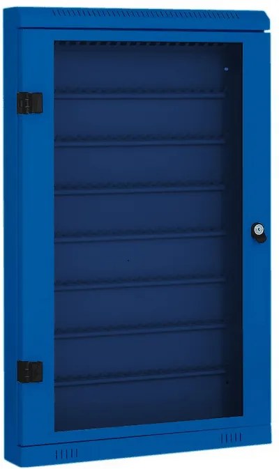 B2B Partner Prosklená skříňka na klíče, 160 klíčů, modrá