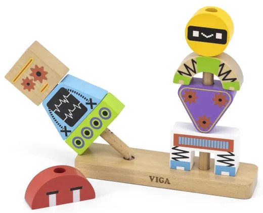 Dřevěná skládačka pro děti Viga 44652 Roboti